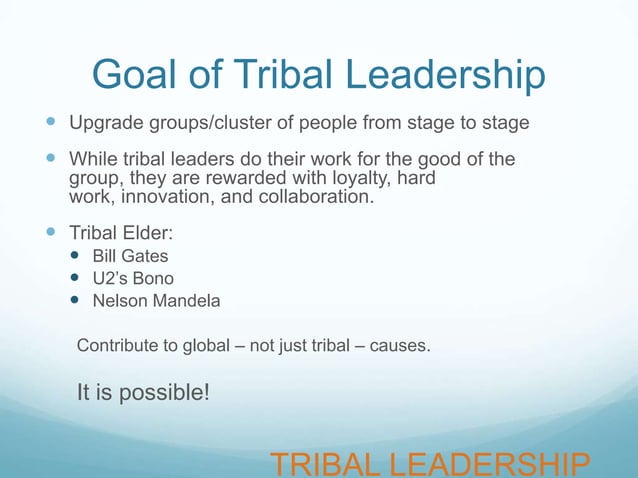 Tribal leadership slideshare | PPTX