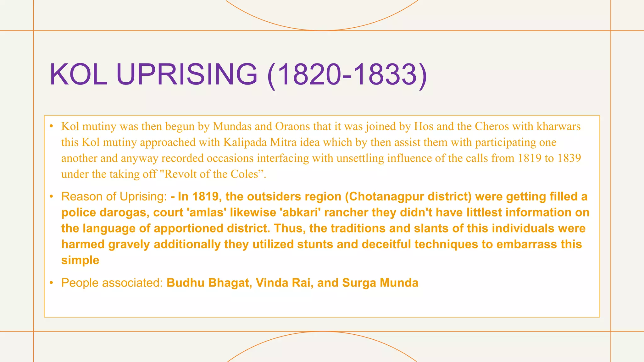 Tribal revolts in bihar (jharkhand) | PPTX
