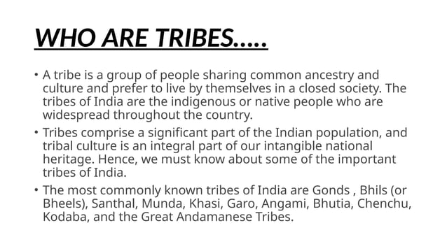 History of indian TRIBE and their life style | PPTX