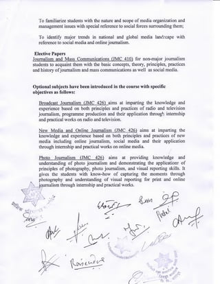 Curriculum For Four Year Bachelor Level In Journalism And Mass ...