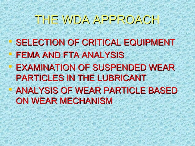 Tribology - The WDA Factor | PPT