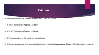 Tribology in orthopaedics seminar | PPTX