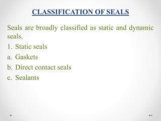 TYPES OF MECHANICAL SEALS | PPTX