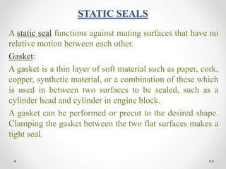 TYPES OF MECHANICAL SEALS | PPTX