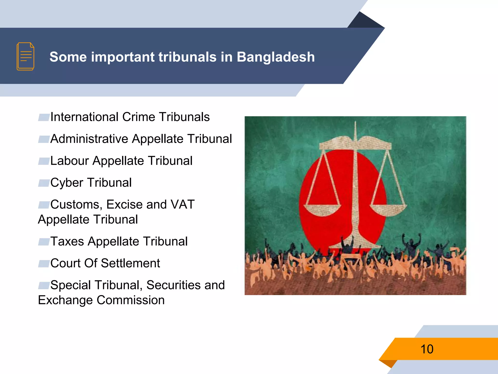 Tribunal system of bangladesh | PPTX