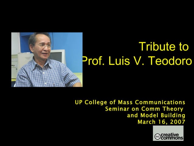 Tribute to Luis Teodoro | PPT