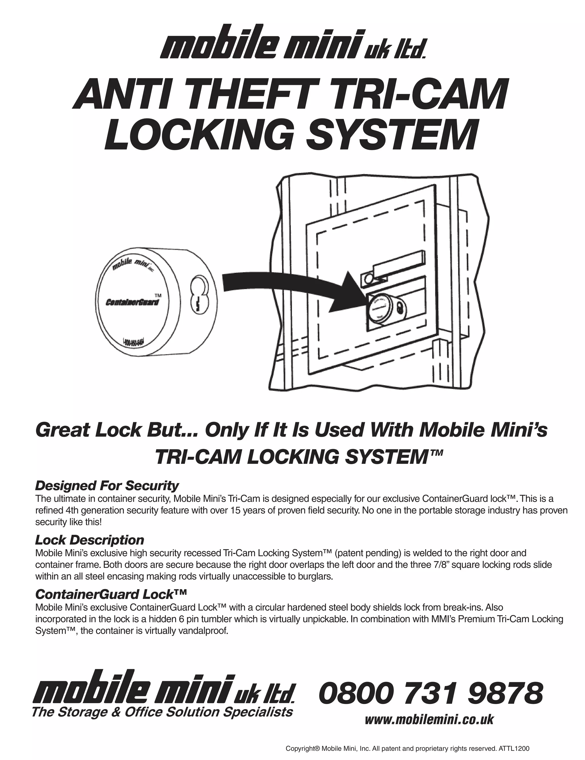 Tri Cam Lock Leaflet | PDF | Free Download