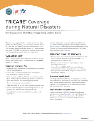 Tricare disaster flyer | PDF