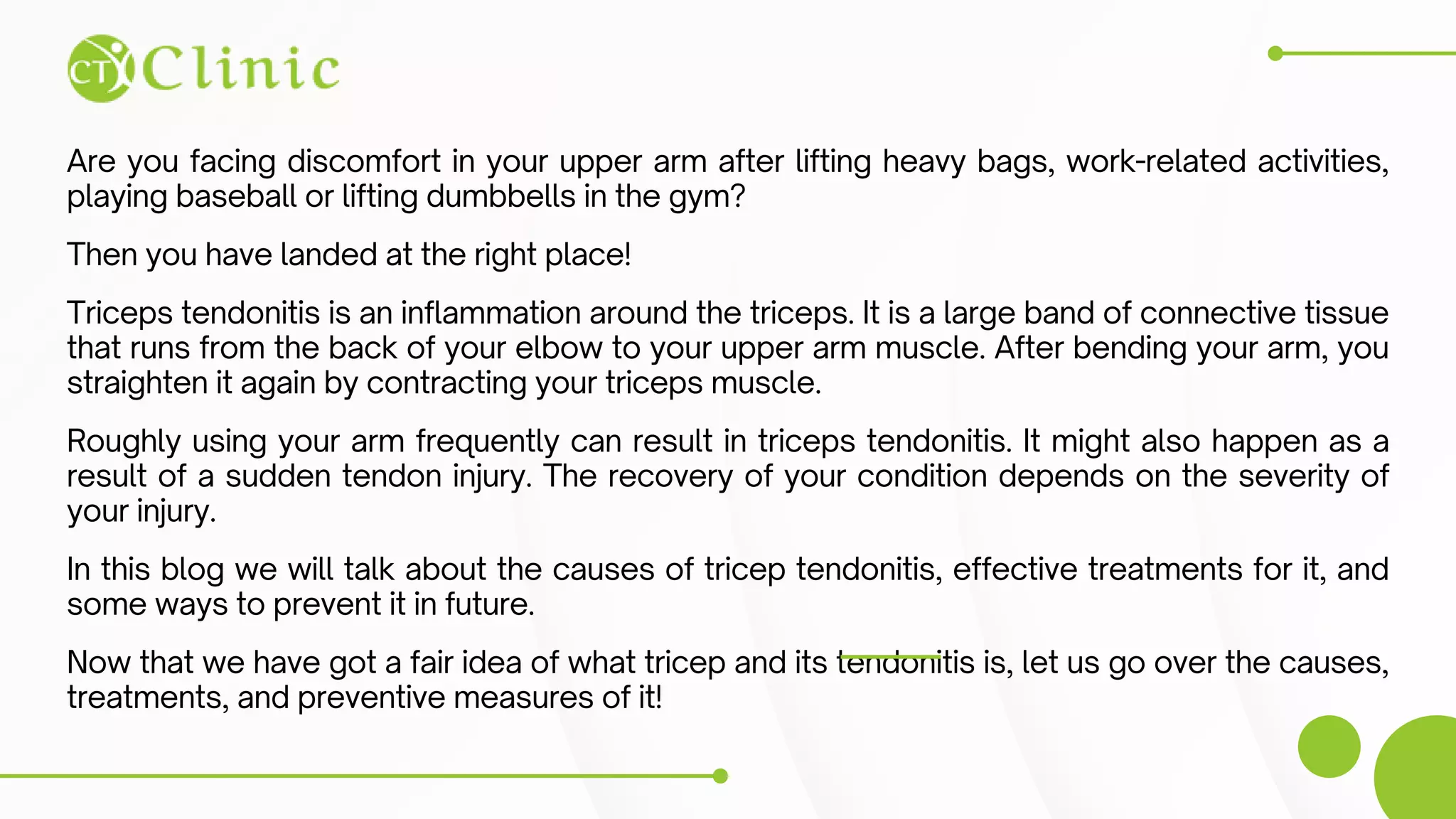 Get Your Tricep Injuries Treated with Physiotherapy Manchester | PDF