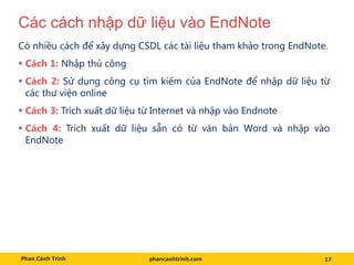 Trích dẫn tài liệu bằng EndNote X7 | PDF