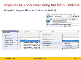 Trích dẫn tài liệu bằng EndNote X7 | PDF