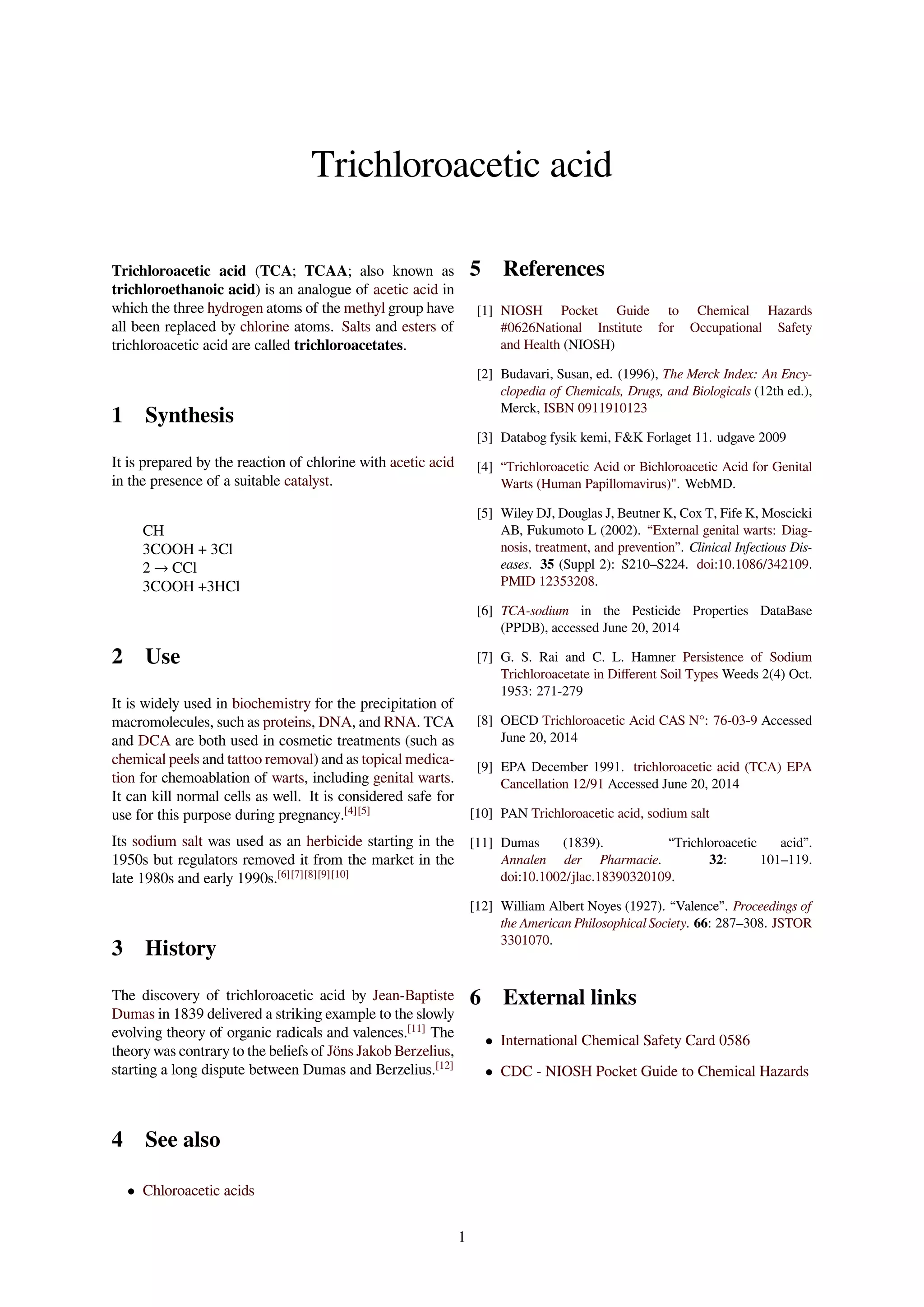 Trichloroacetic Acid | PDF | Chemistry | Science