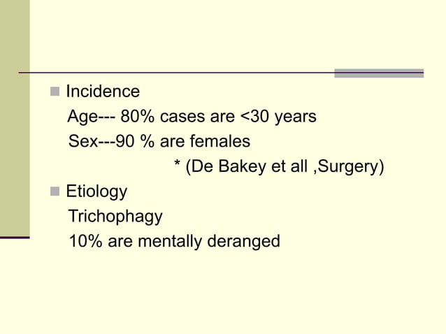 Trichobezoar management - laparoscopic | PPT