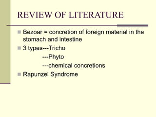 Trichobezoar management - laparoscopic | PPT