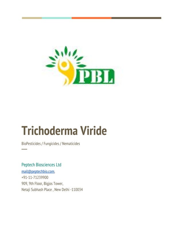 Trichoderma viride 1.5% w.p. (tricho pep v) method of application & dosage | PDF