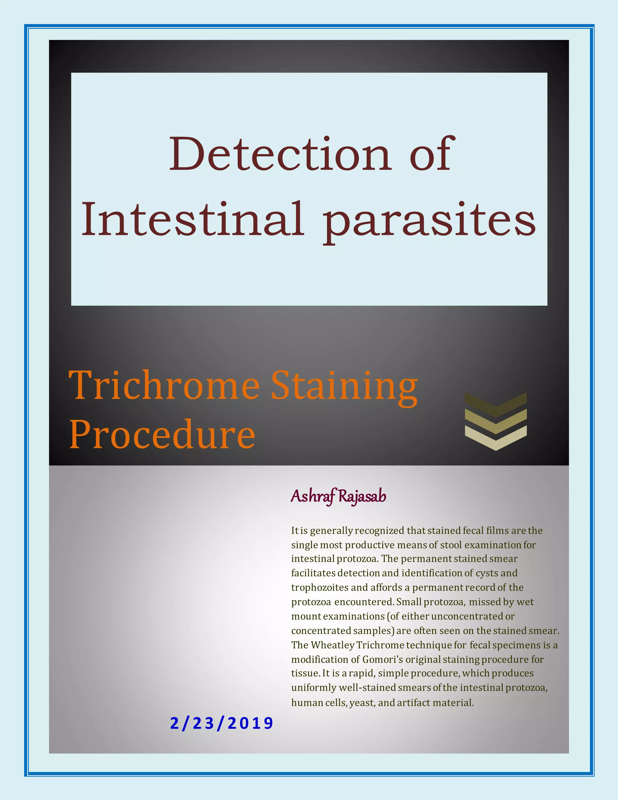 Trichrome stain procedures | DOCX
