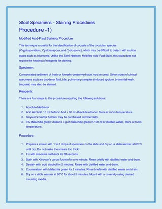 Trichrome stain procedures | DOCX