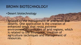 Areas of Biotechnology | PPTX