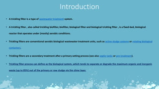 Trickling Filter, Wastewater Treatment method | PDF