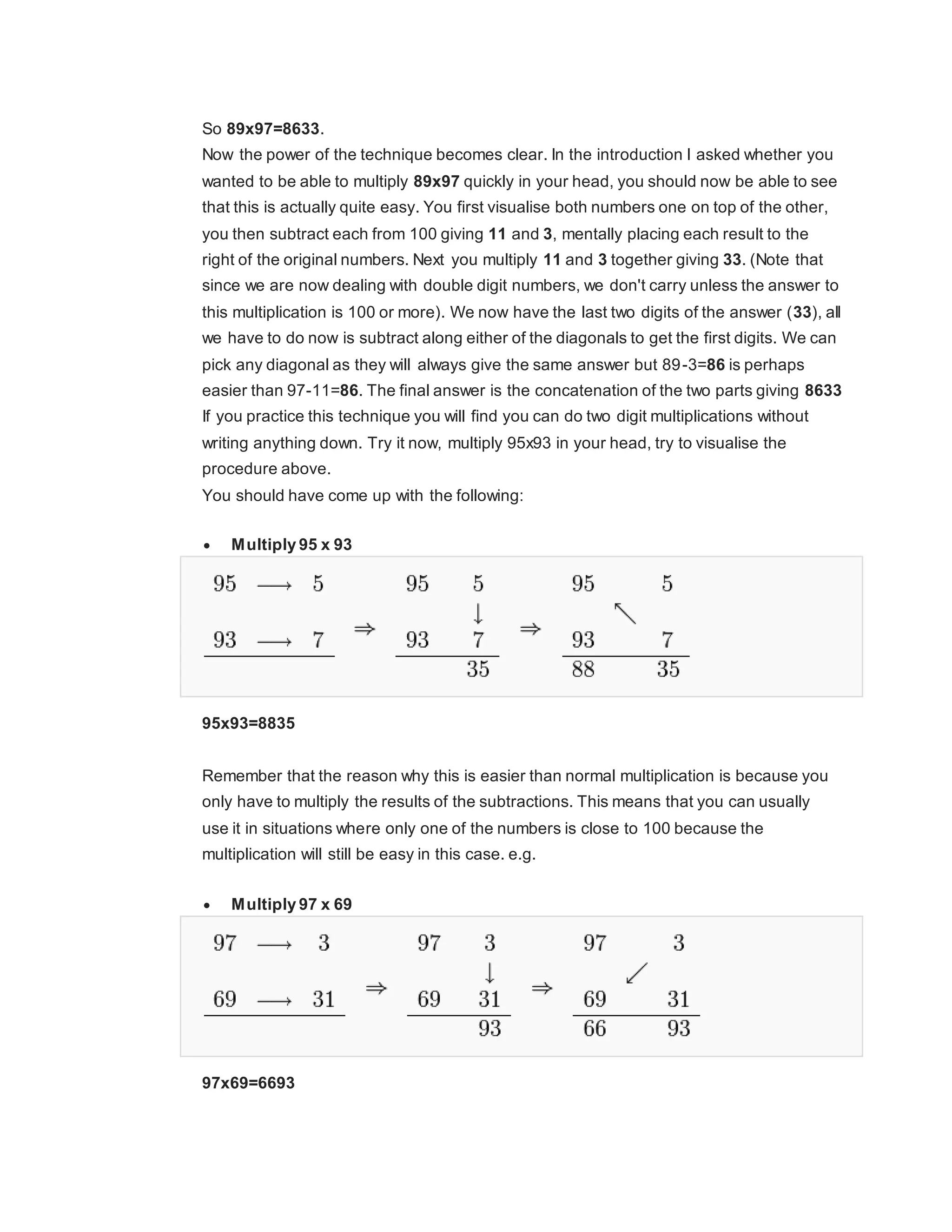 Tricks from vedic mathematics | DOCX | Science