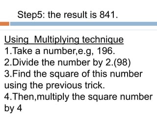 Tricks in mathematics | PPTX