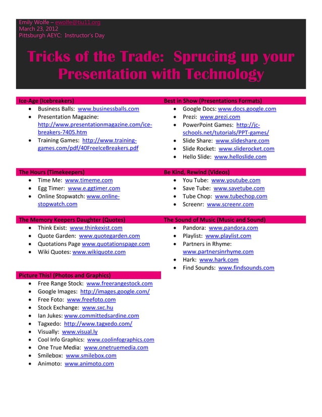 Tricks of the Trade | PDF
