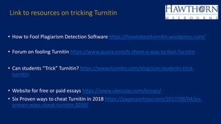'Tricks' that students may use to fool Turnitin | PPTX