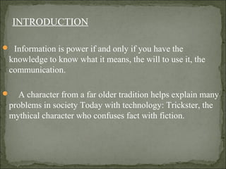 TRICKSTERS ROLE IN TECHNOLOGICAL MARKETING | PPT