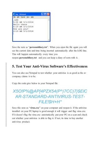 Tricks to hack notepad | DOCX