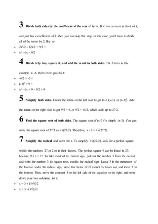 Tricks to remember the quadratic equation.ACTION RESEARCH ON MATHS | PDF
