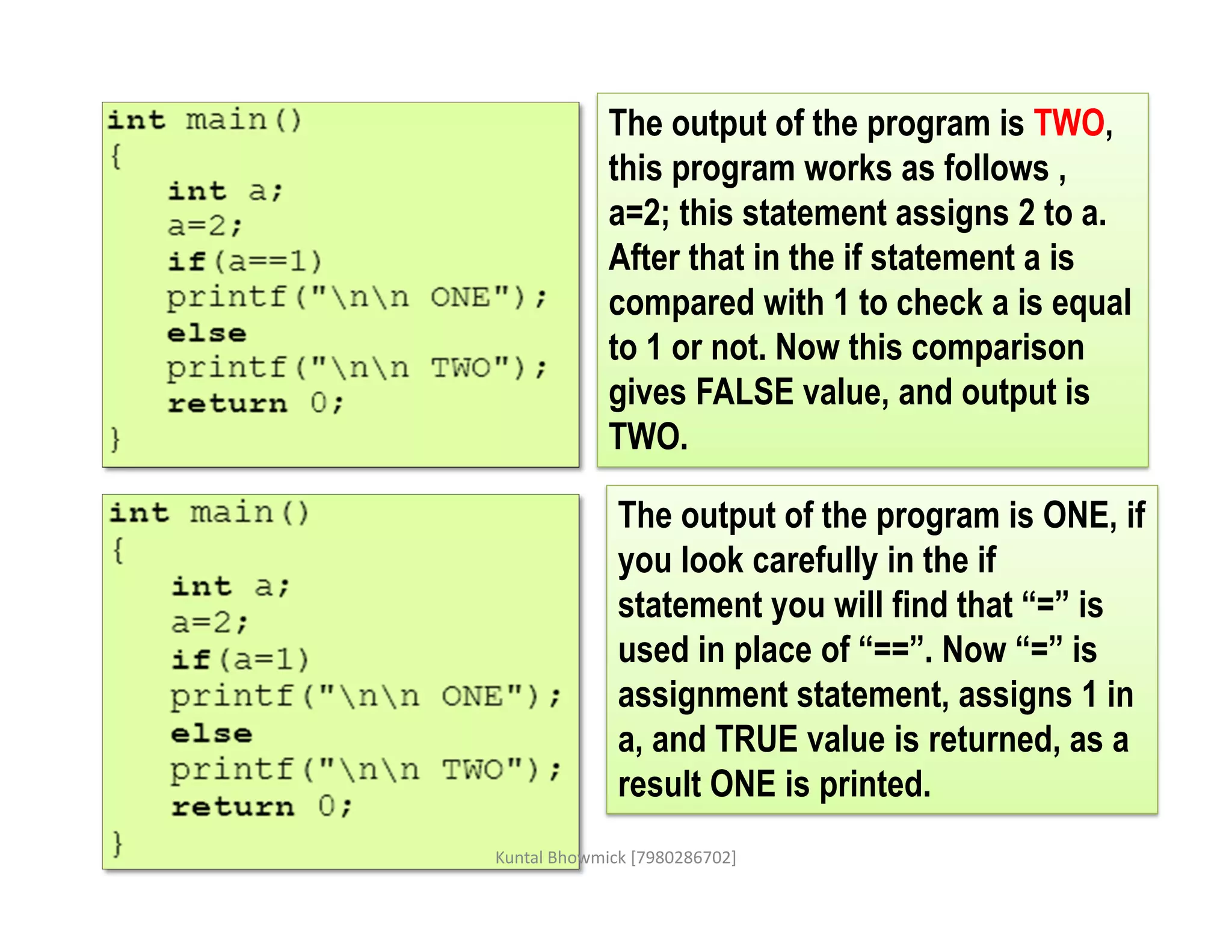 Tricky questions in c set 1 | PDF | Programming Languages | Computing