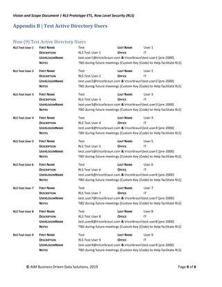 RLS Prototype ETL | Vision and Scope Document | PDF