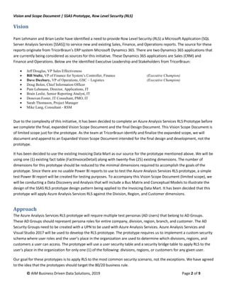 SSAS RLS Prototype | Vision and Scope Document | PDF | Cloud Computing | Internet