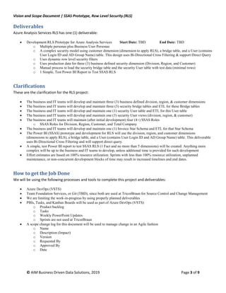SSAS RLS Prototype | Vision and Scope Document | PDF