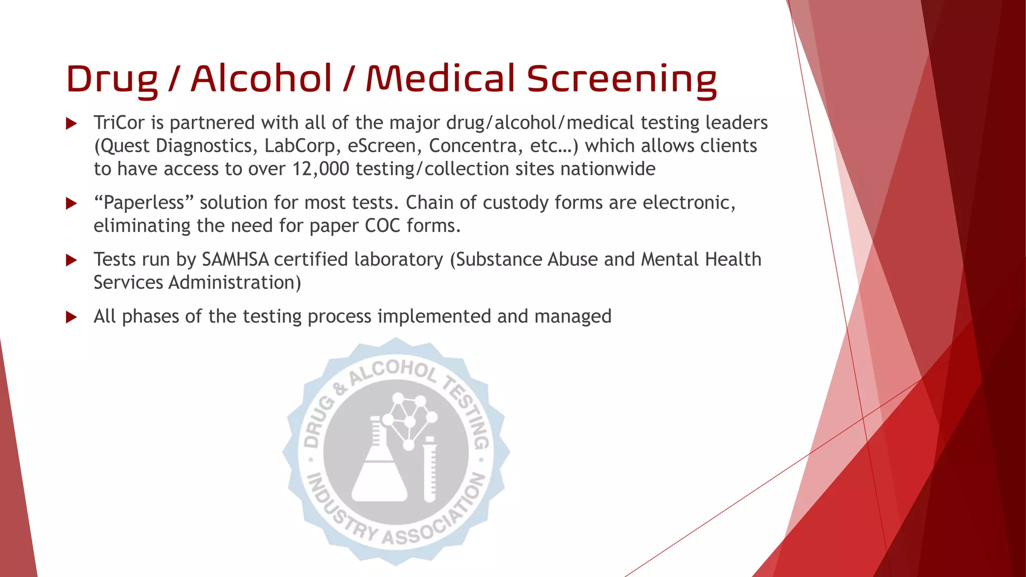 TriCor Employment Screening Overview of Services | PDF