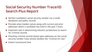 TriCor Employment Screening Overview of Services | PDF