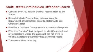 TriCor Employment Screening Overview of Services | PDF