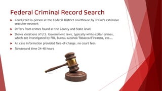 TriCor Employment Screening Overview of Services | PDF