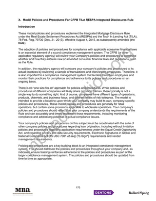MBA Compliance Essentials TILA RESPA Integrated Disclosure (TRID ...