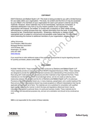 MBA Compliance Essentials TILA RESPA Integrated Disclosure (TRID ...