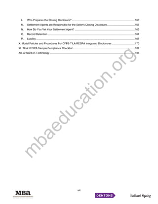 MBA Compliance Essentials TILA RESPA Integrated Disclosure (TRID ...
