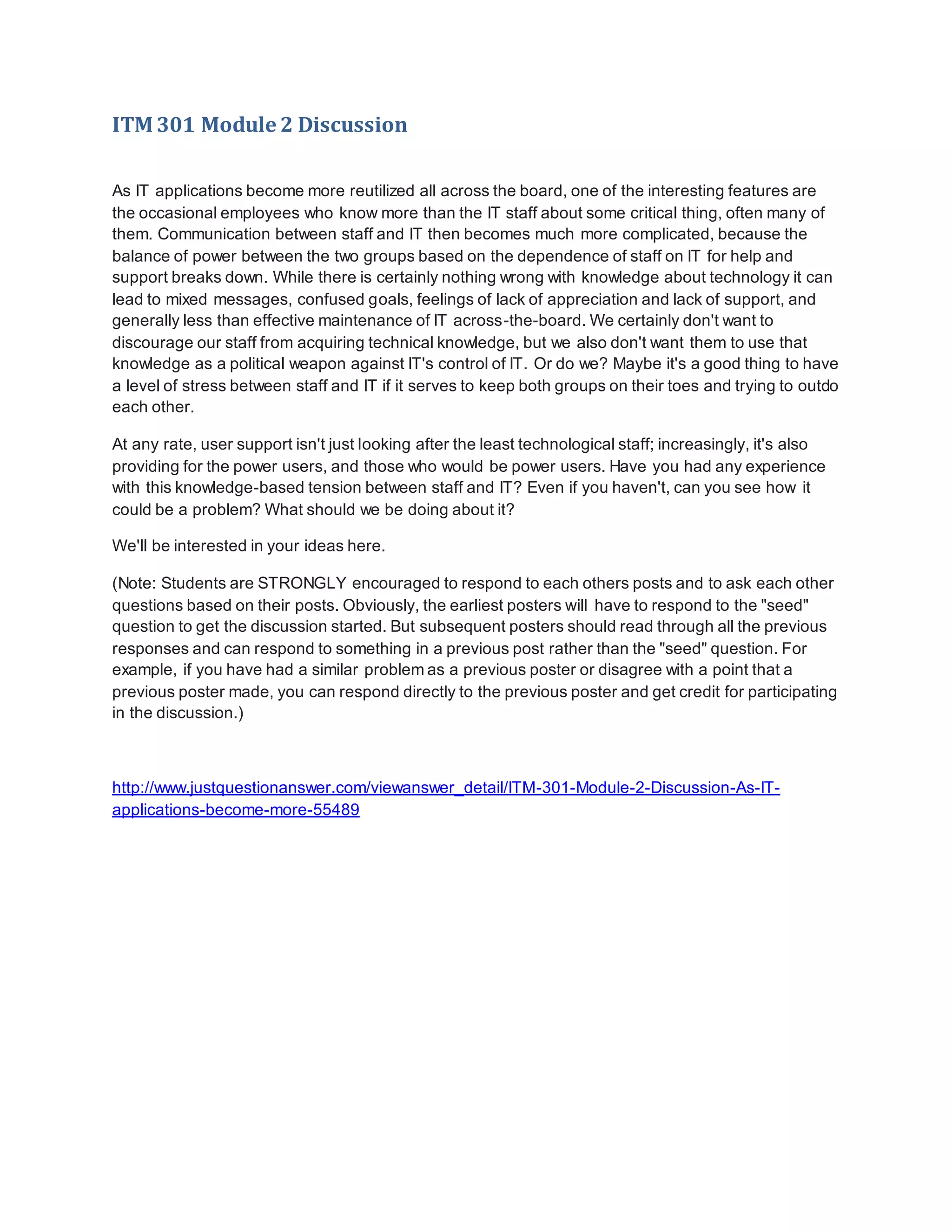 Trident university itm 301 | DOCX