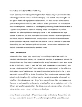 Cross-Validation Via Experimental Design and Big Data Partitioning | PDF