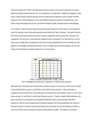 Cross-Validation Via Experimental Design and Big Data Partitioning | PDF