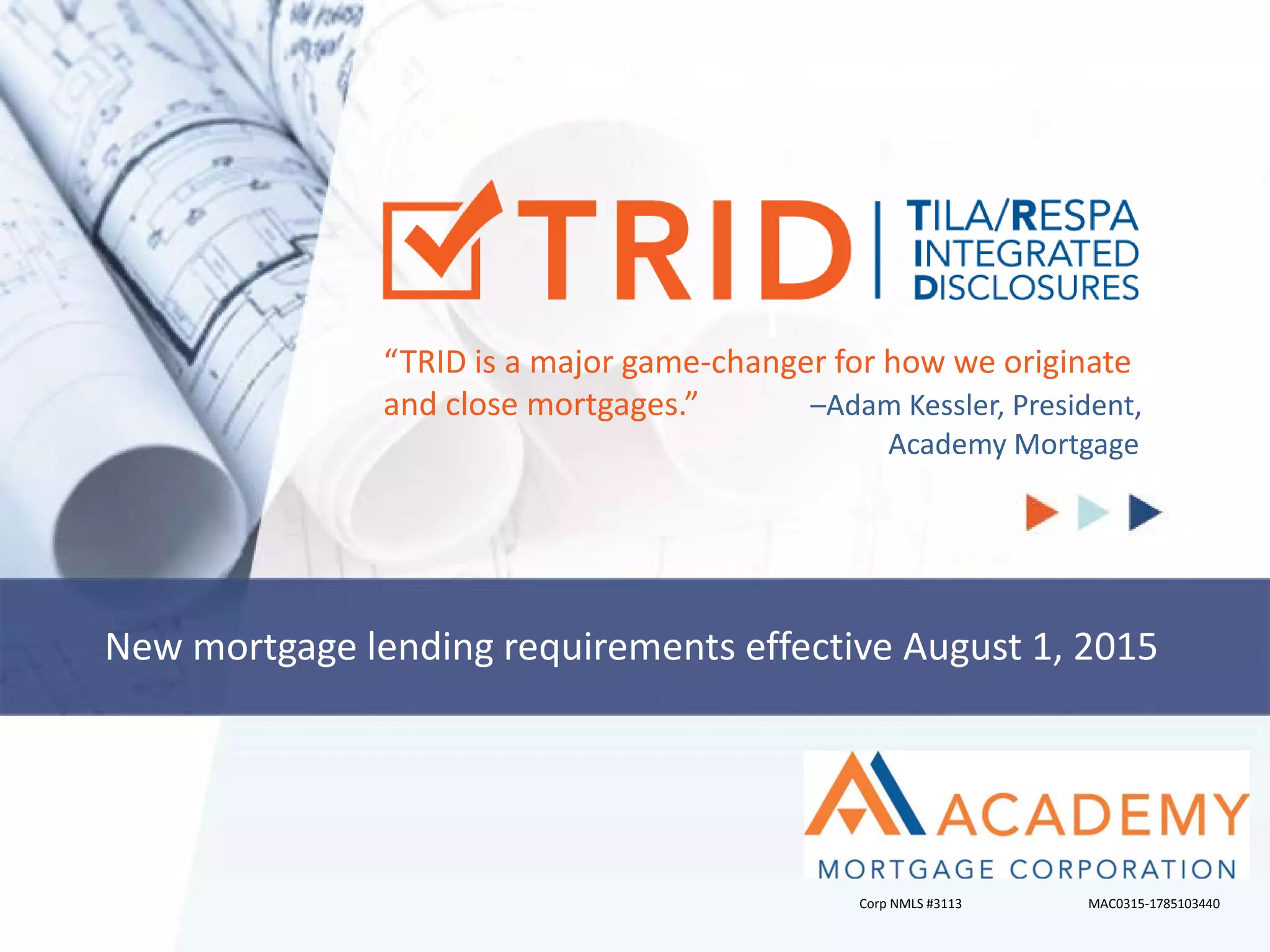 TRID (TILA/RESPA Integrated Disclosures) | PDF