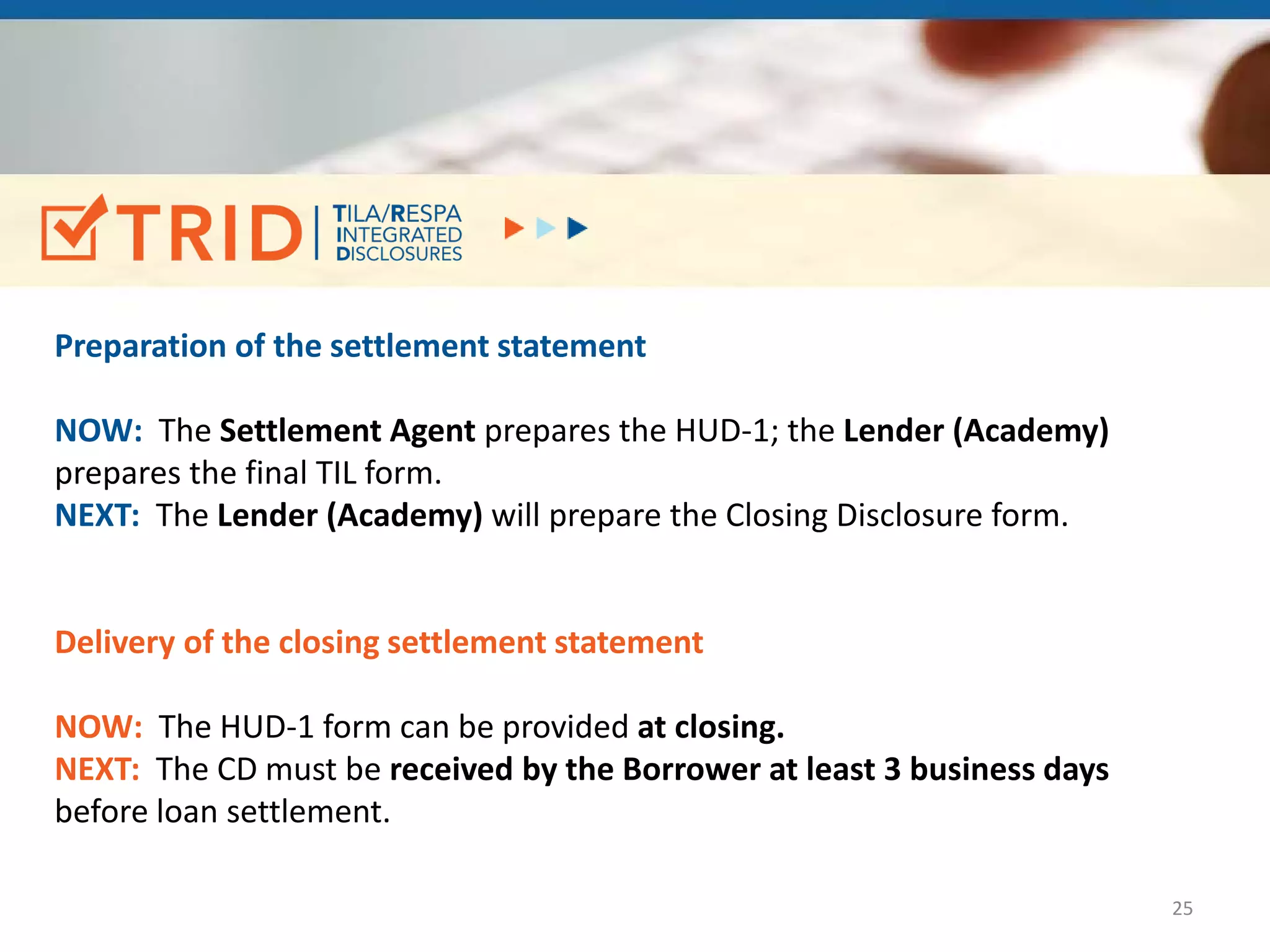 TRID (TILA/RESPA Integrated Disclosures) | PDF