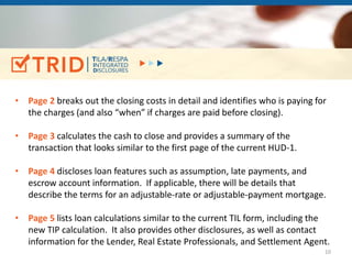 TRID (TILA/RESPA Integrated Disclosures) | PDF