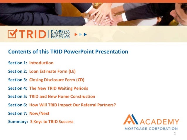 TRID (TILA/RESPA Integrated Disclosures)
