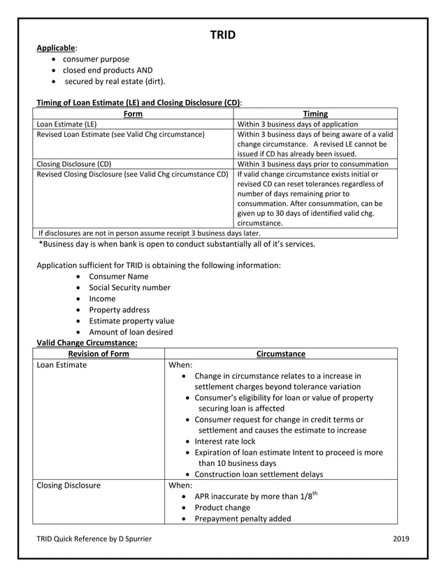 Trid quick reference | PDF