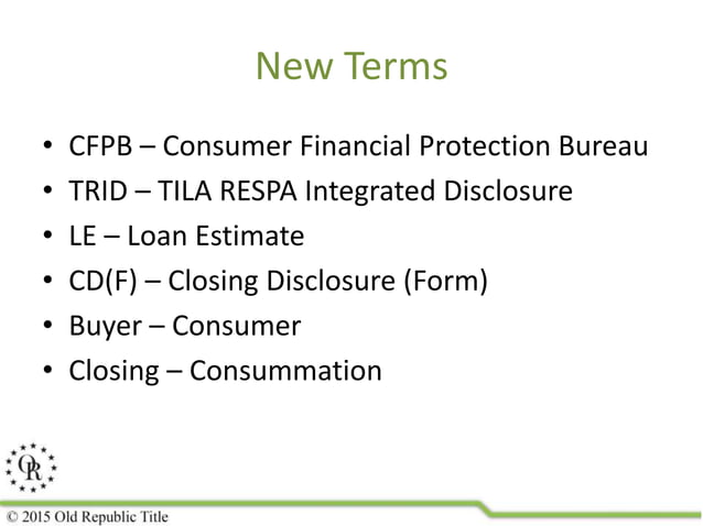 Trid regulations presentation by H&H settlement | PPT